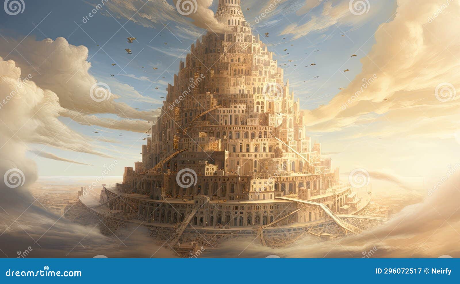 The Babylon Tower Of Babel Artistic Depiction From The Bible Stock ...