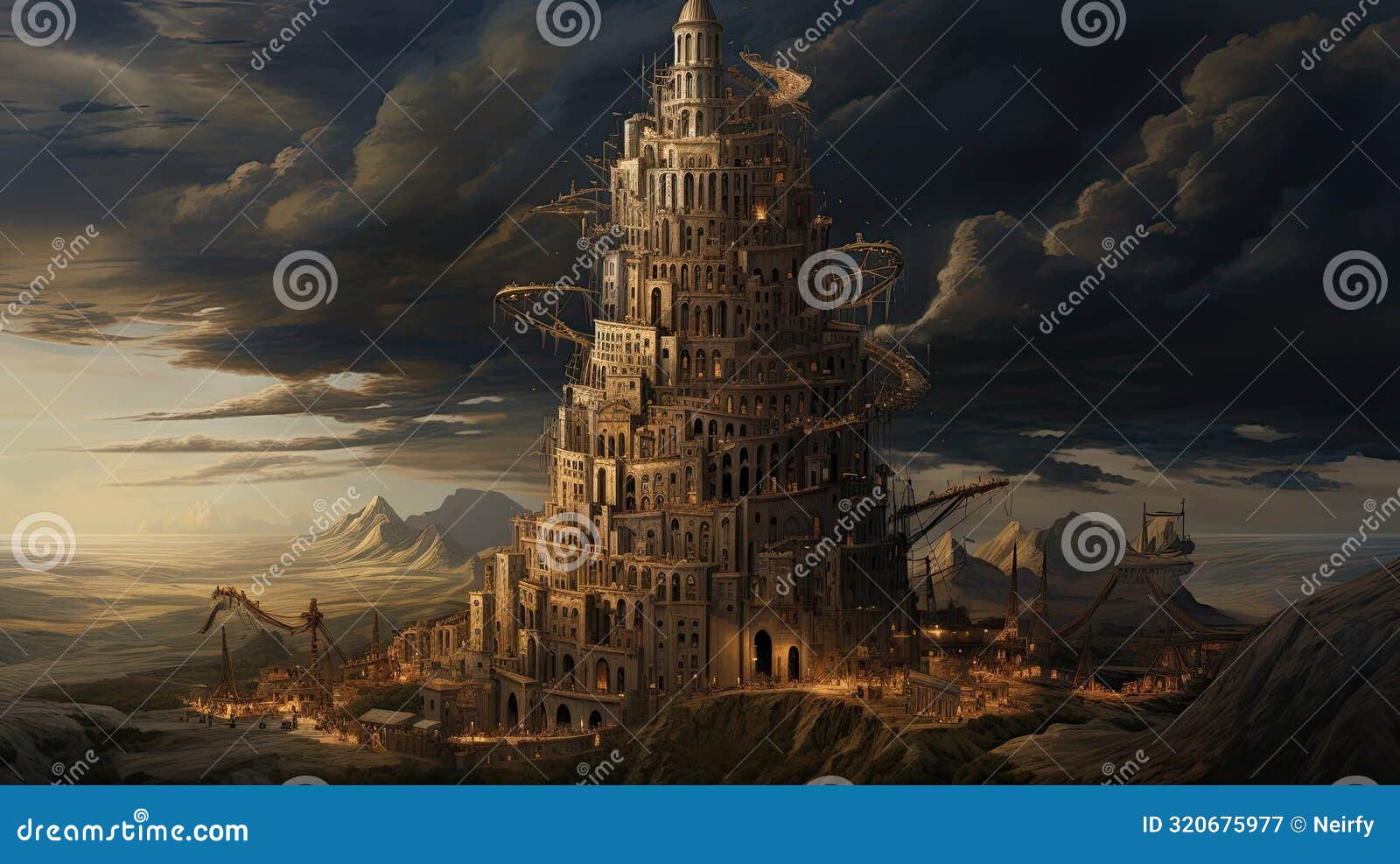 Babylon tower stock image. Image of symbol, genesis - 320675977