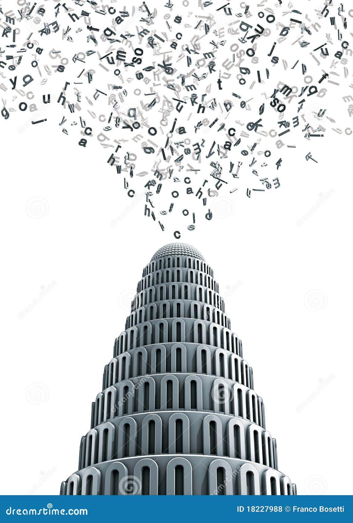 Babylon tower and letters stock illustration. Illustration of alphabet ...