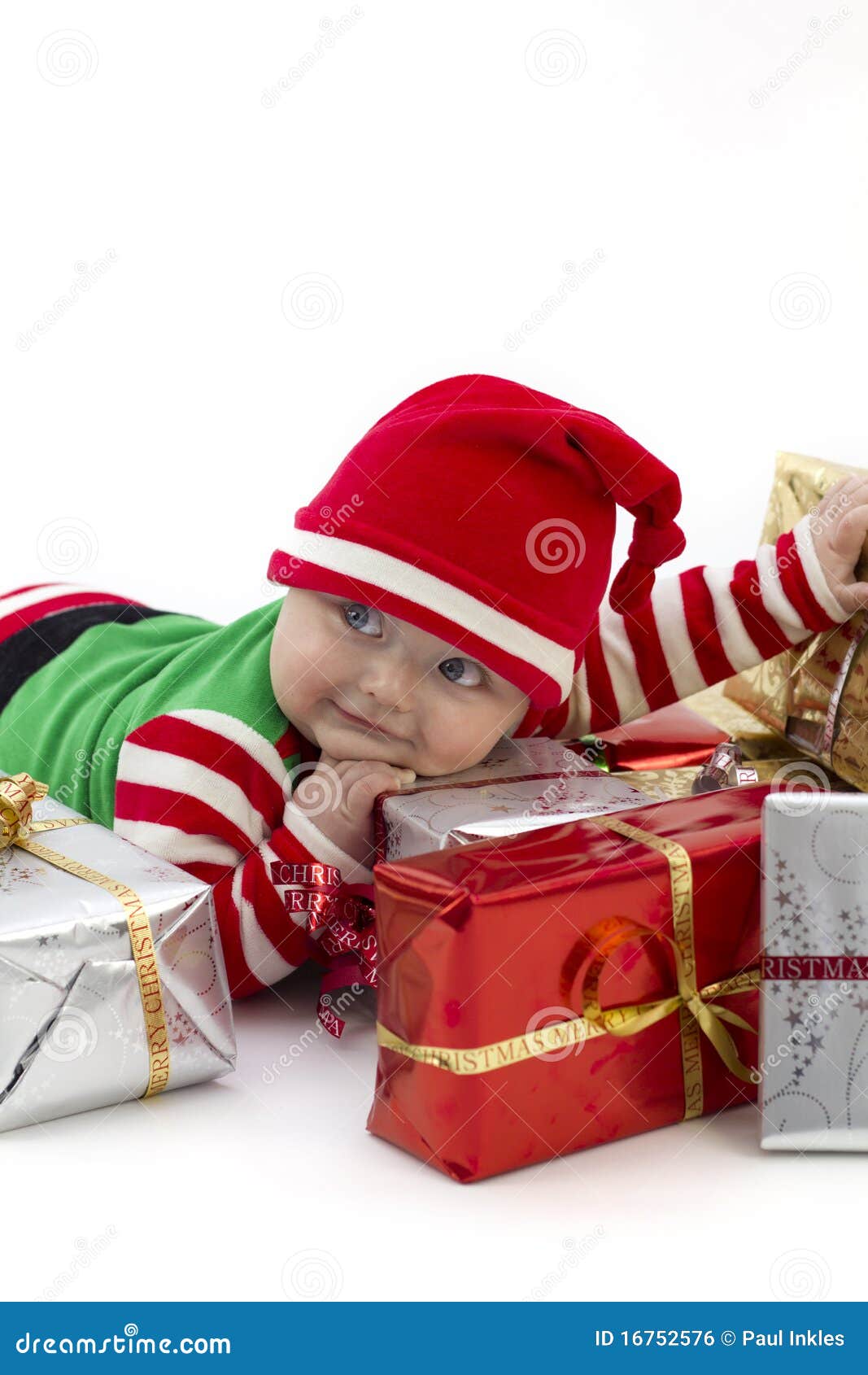 Babys First Christmas Happy Stock Photo - Image of celebration, copy ...