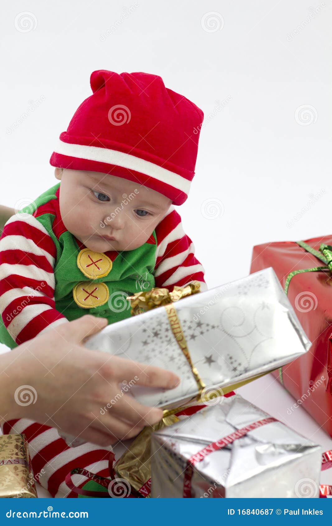 Babys First Present stock image. Image of december, christmas - 16840687