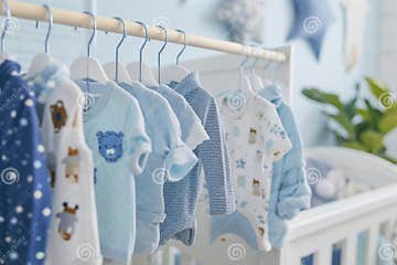 Babys First Wardrobe: Tiny Outfits in a Nursery Setting Stock Photo ...