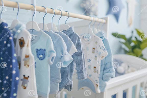 Babys First Wardrobe: Tiny Outfits in a Nursery Setting Stock Photo ...