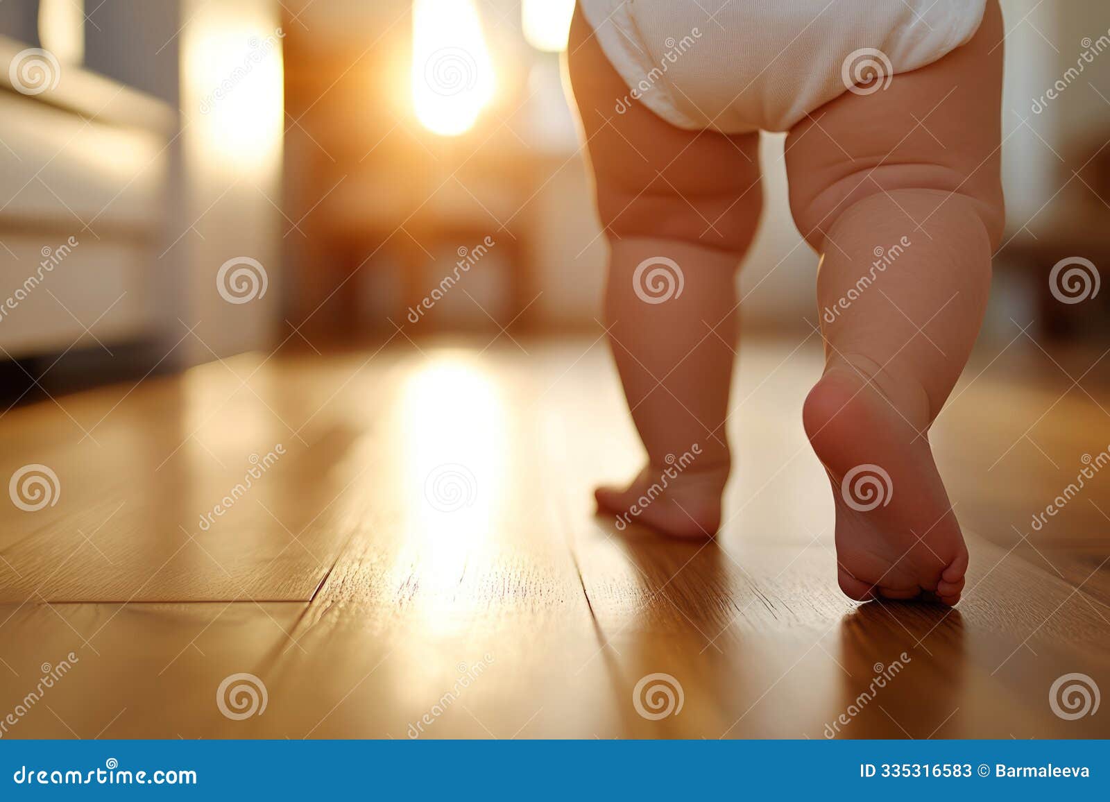 Babys Legs in Soft Lighting, Walking Barefoot Stock Image - Image of ...