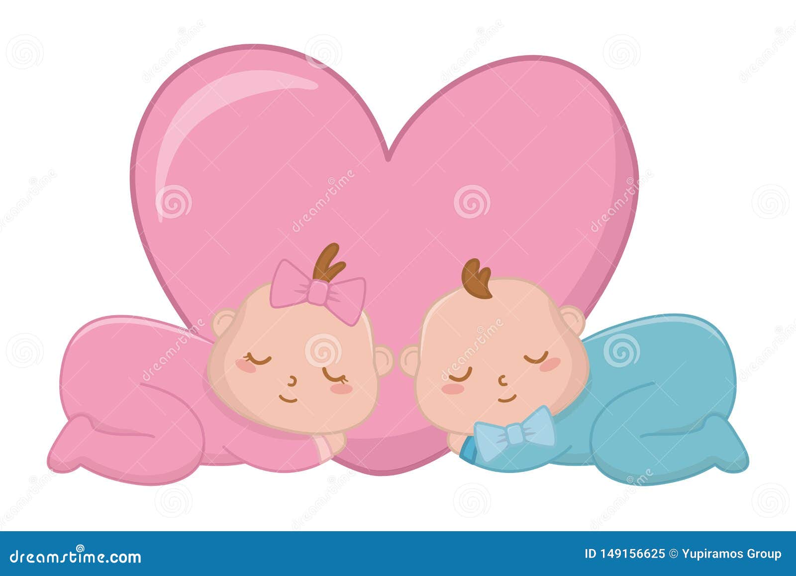 Babys Sleeping with Heart Vector Illustration Stock Vector ...
