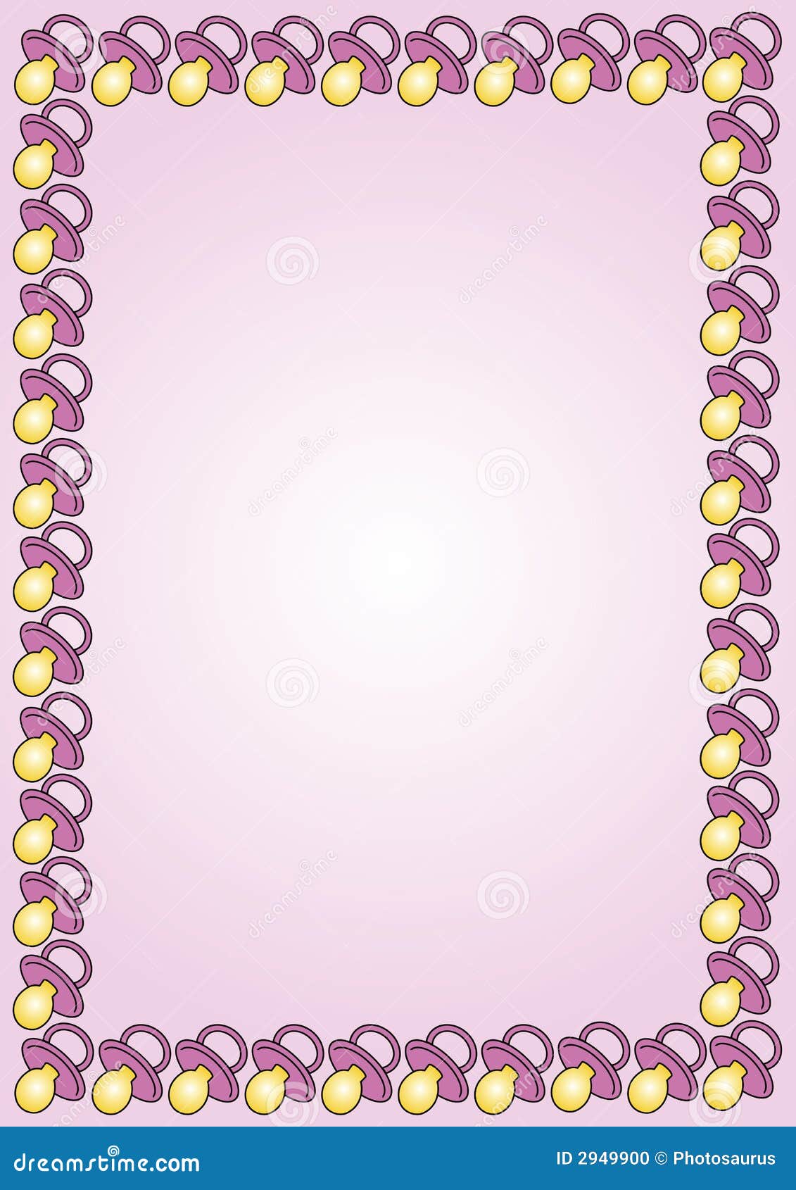 Babysoother border pink stock vector. Illustration of baby - 2949900