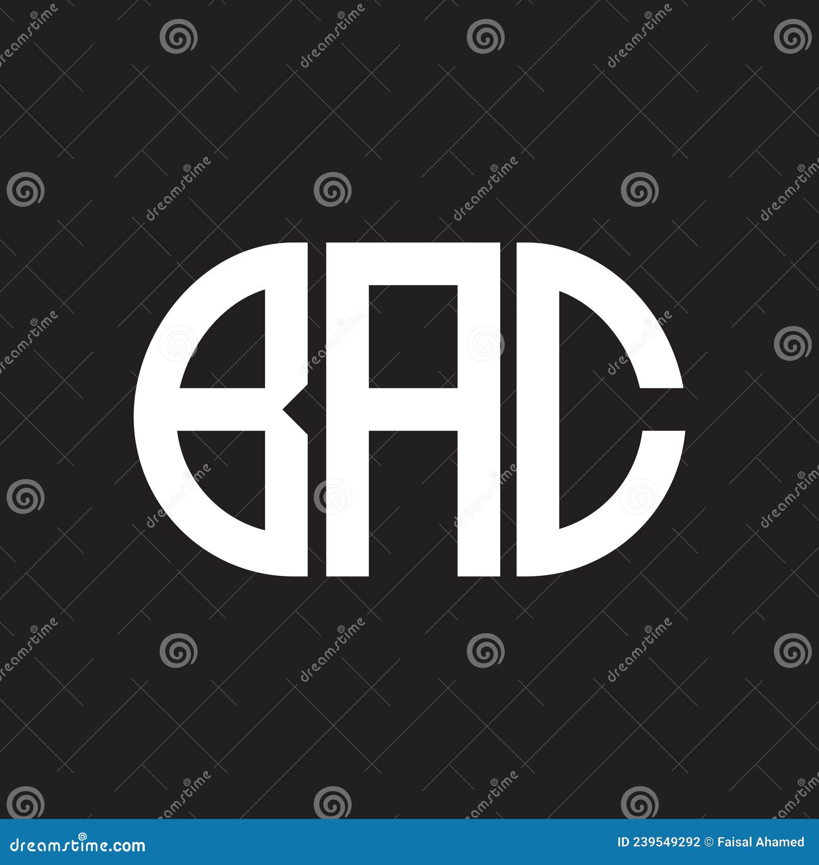 BAC Letter Logo Design on Black Background. BAC Stock Vector ...