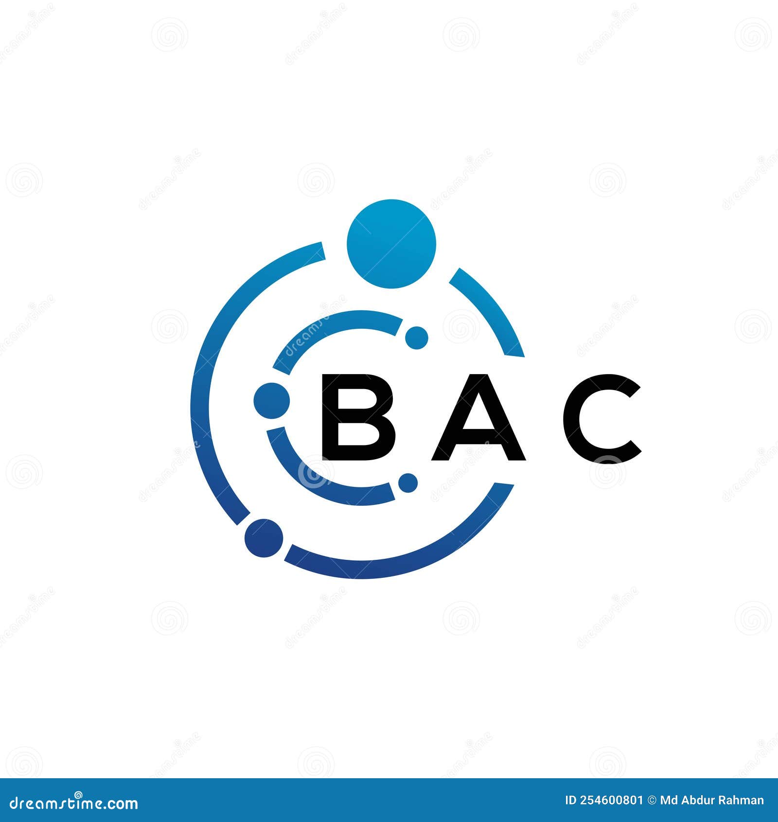 BAC Letter Logo Design On Black Background. BAC Creative Initials ...