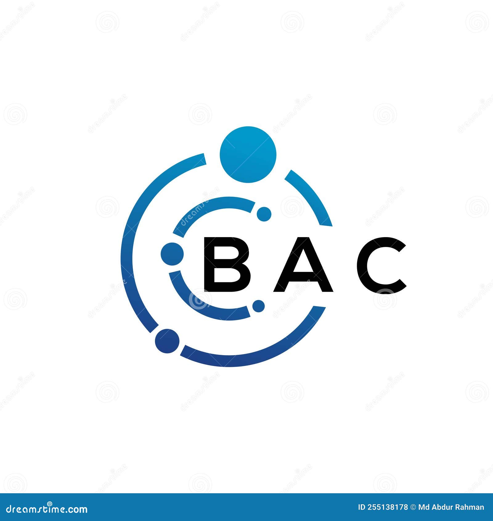 BAC Letter Logo Design On Black Background. BAC Creative Initials ...