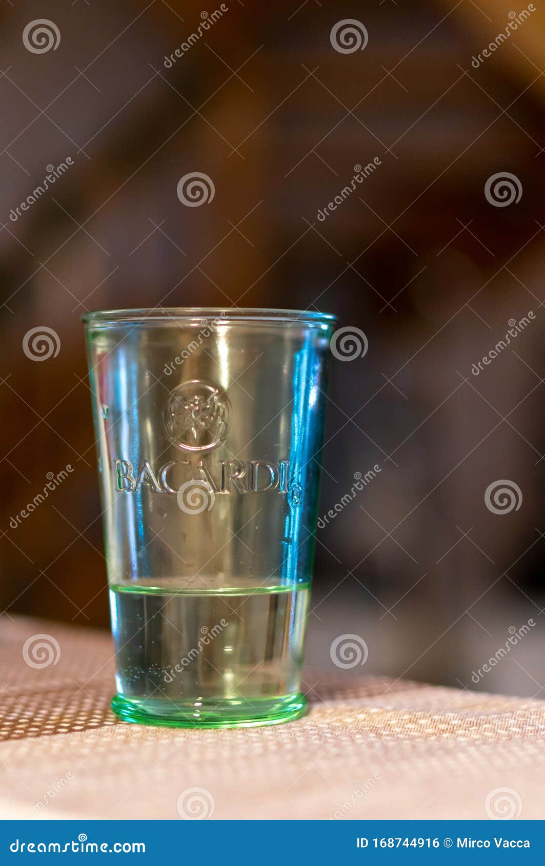 Bacardi Glass with Alcohol Standing on a Table. Editorial Photo - Image ...