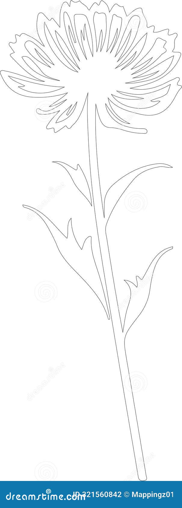 Bachelor Button Outline Silhouette Generative Ai Stock Vector ...