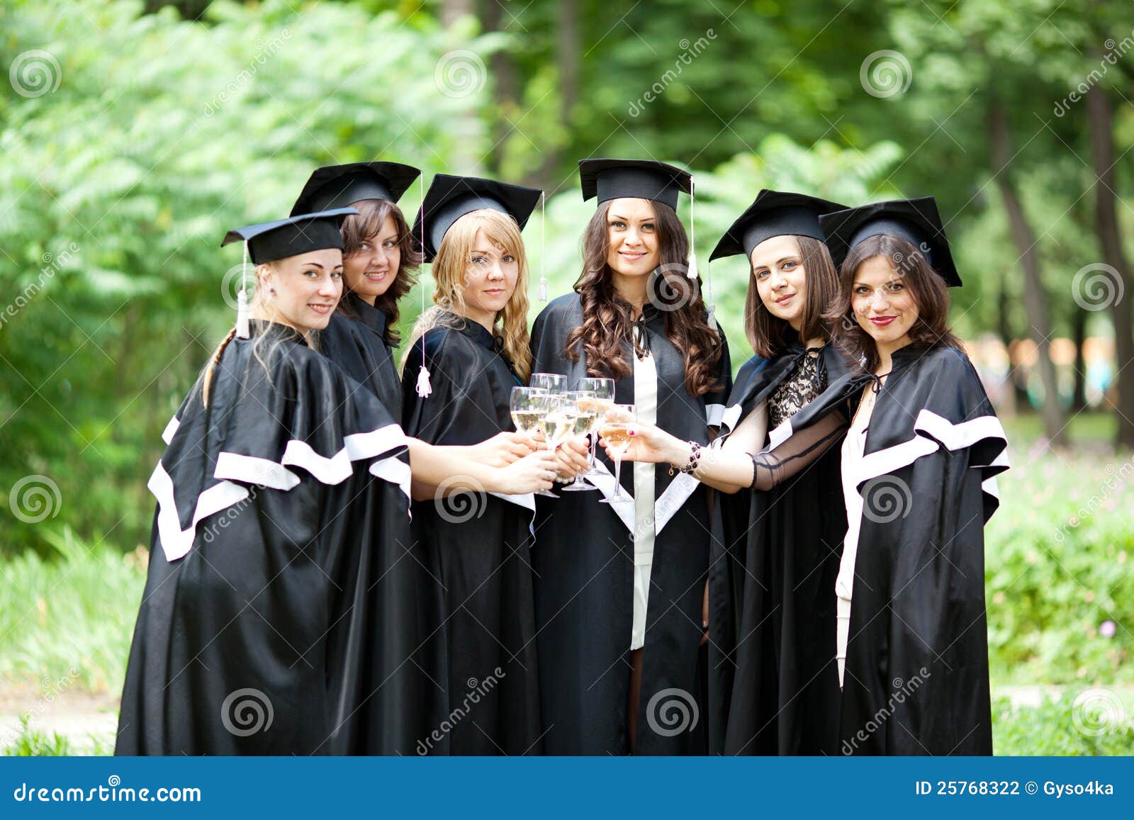 Bachelor Graduates Celebrate Stock Photo - Image of beautiful, black ...