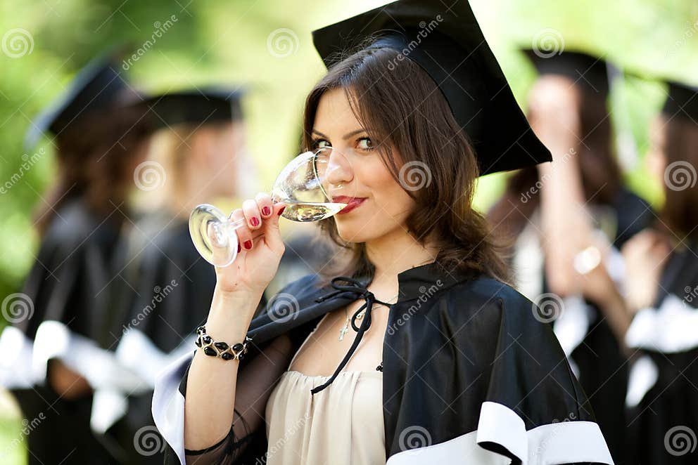Bachelor Graduates Celebrate Stock Photo - Image of diploma, beautiful ...
