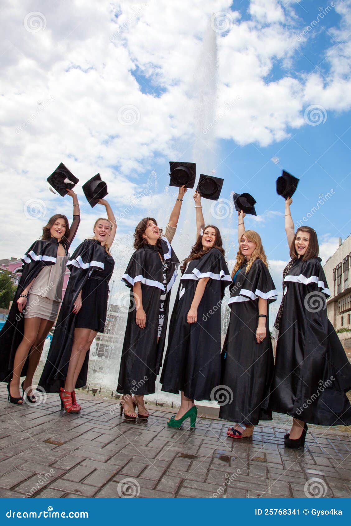 Bachelor Graduates Celebrate Stock Image - Image of beautiful ...