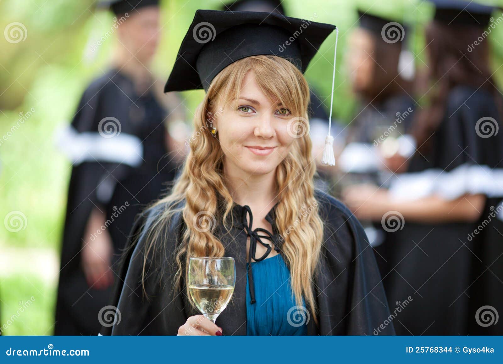 Bachelor Graduates Celebrate Stock Photo - Image of college, outdoors ...