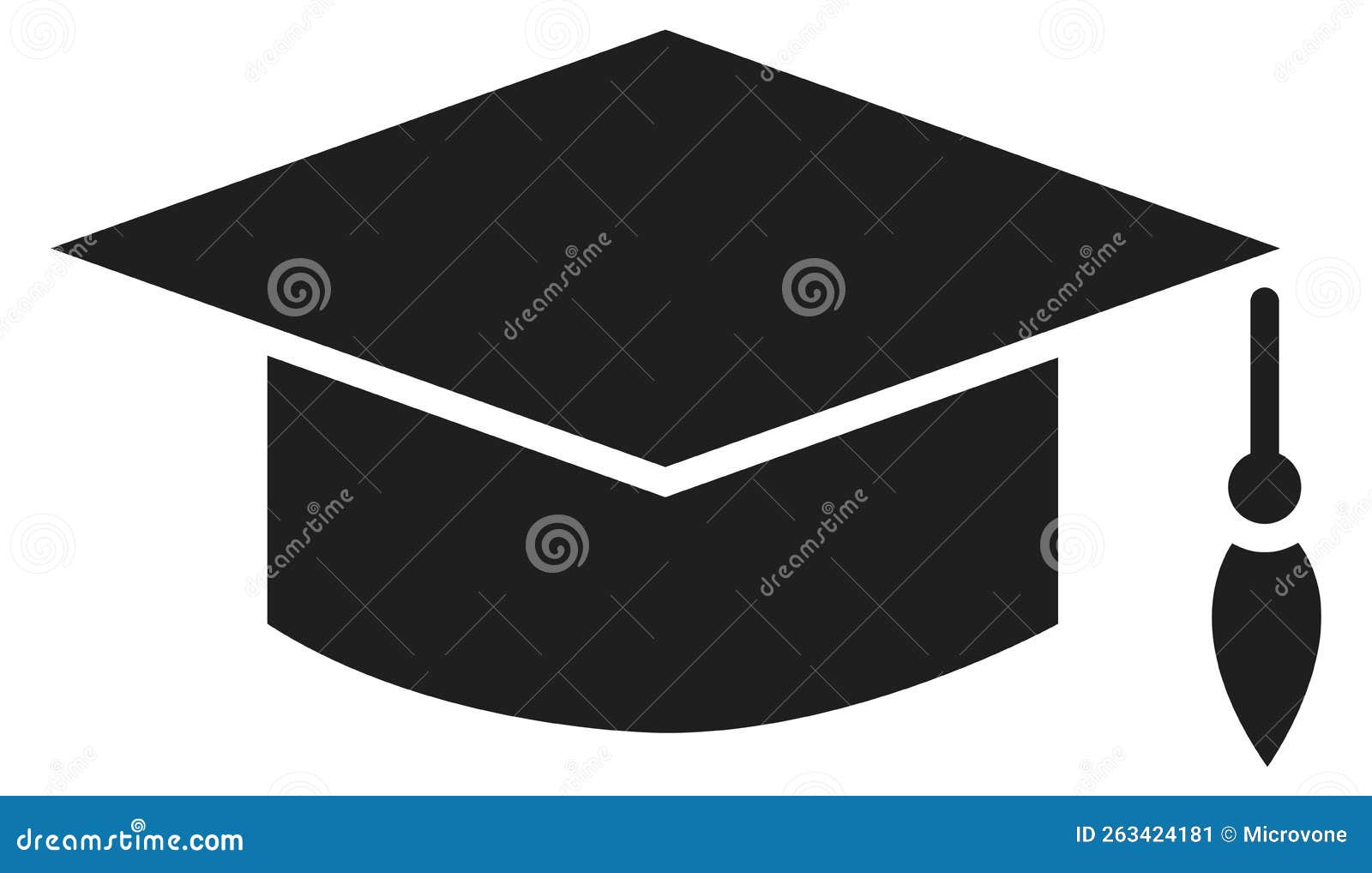 Bachelor Hat Black Icon. High Education Symbol Stock Vector ...