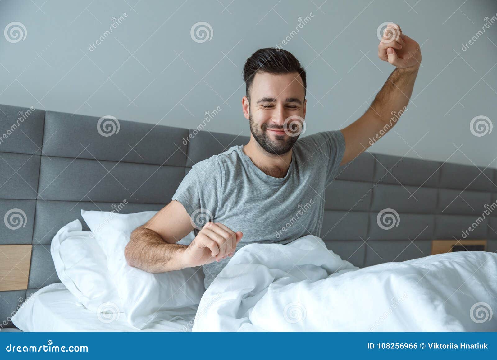 Bachelor Man daily Routine Single Lifestyle Morning Concept Awakening ...