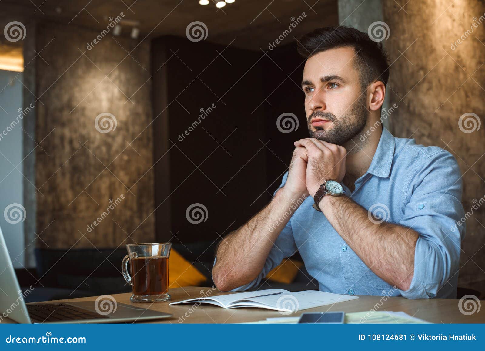 Bachelor Man daily Routine Working from Home Single Lifestyle Concept ...