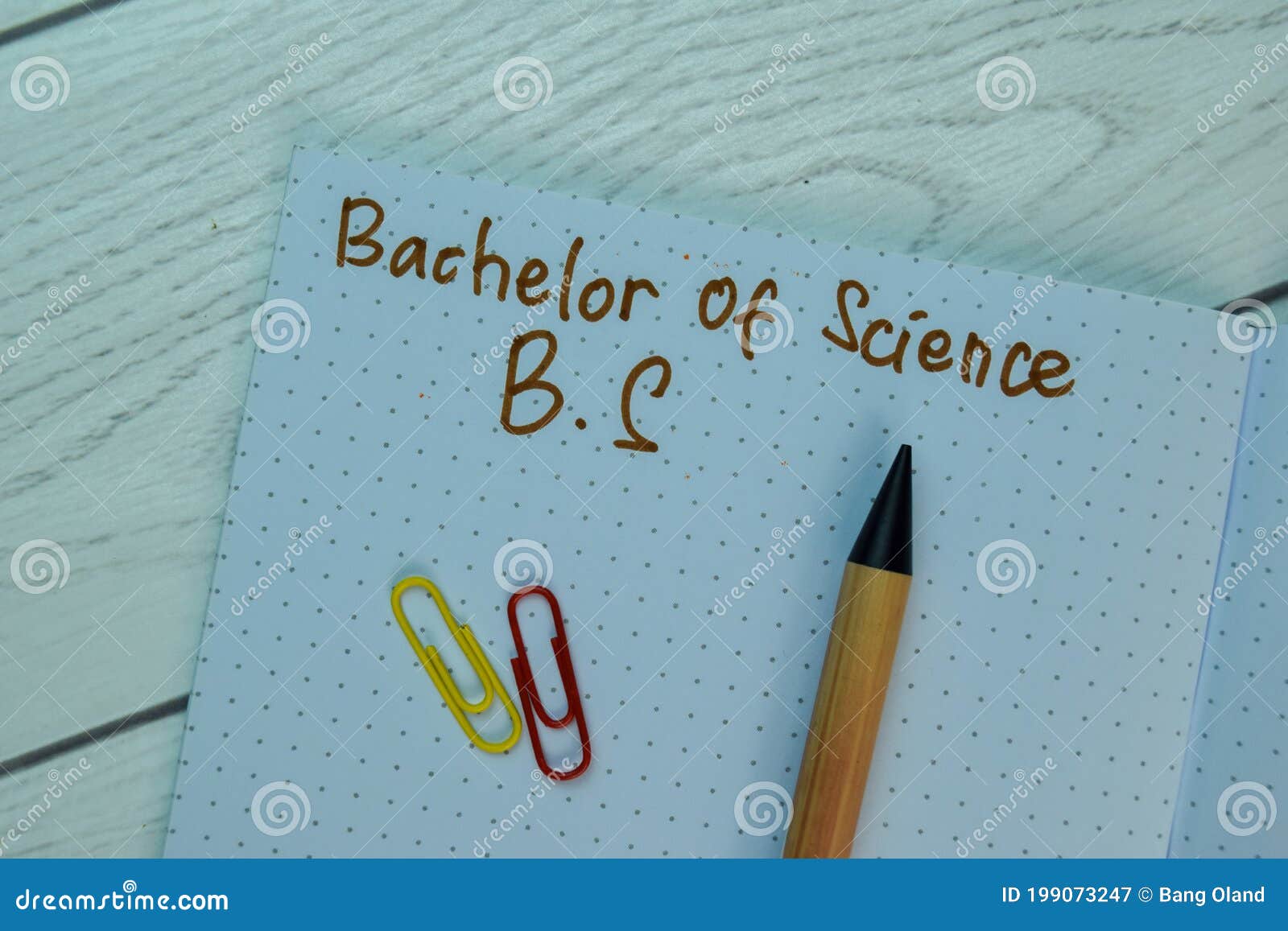 Bachelor of Science - B.S Write on a Book Isolated on Office Desk Stock ...