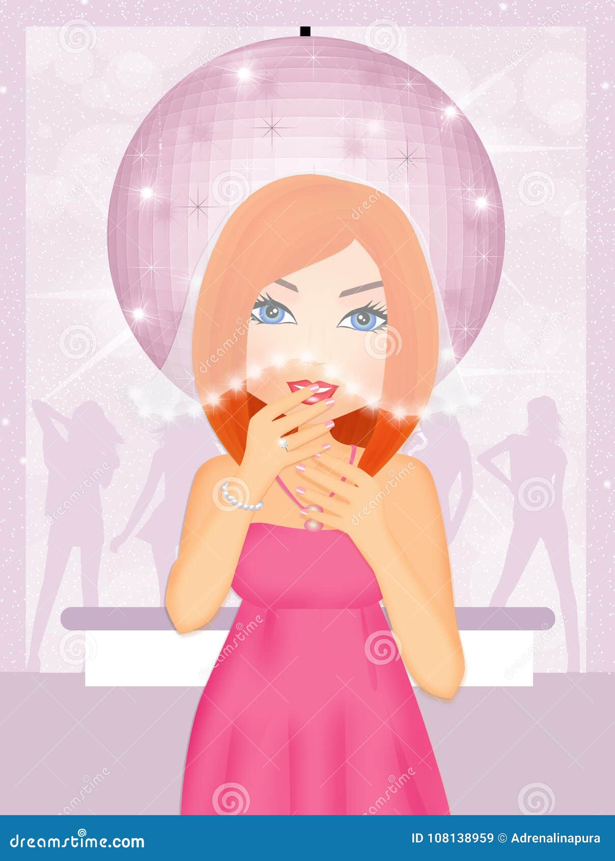 Hen Do Girl Bachelorette Party Cartoon Stock Photography ...