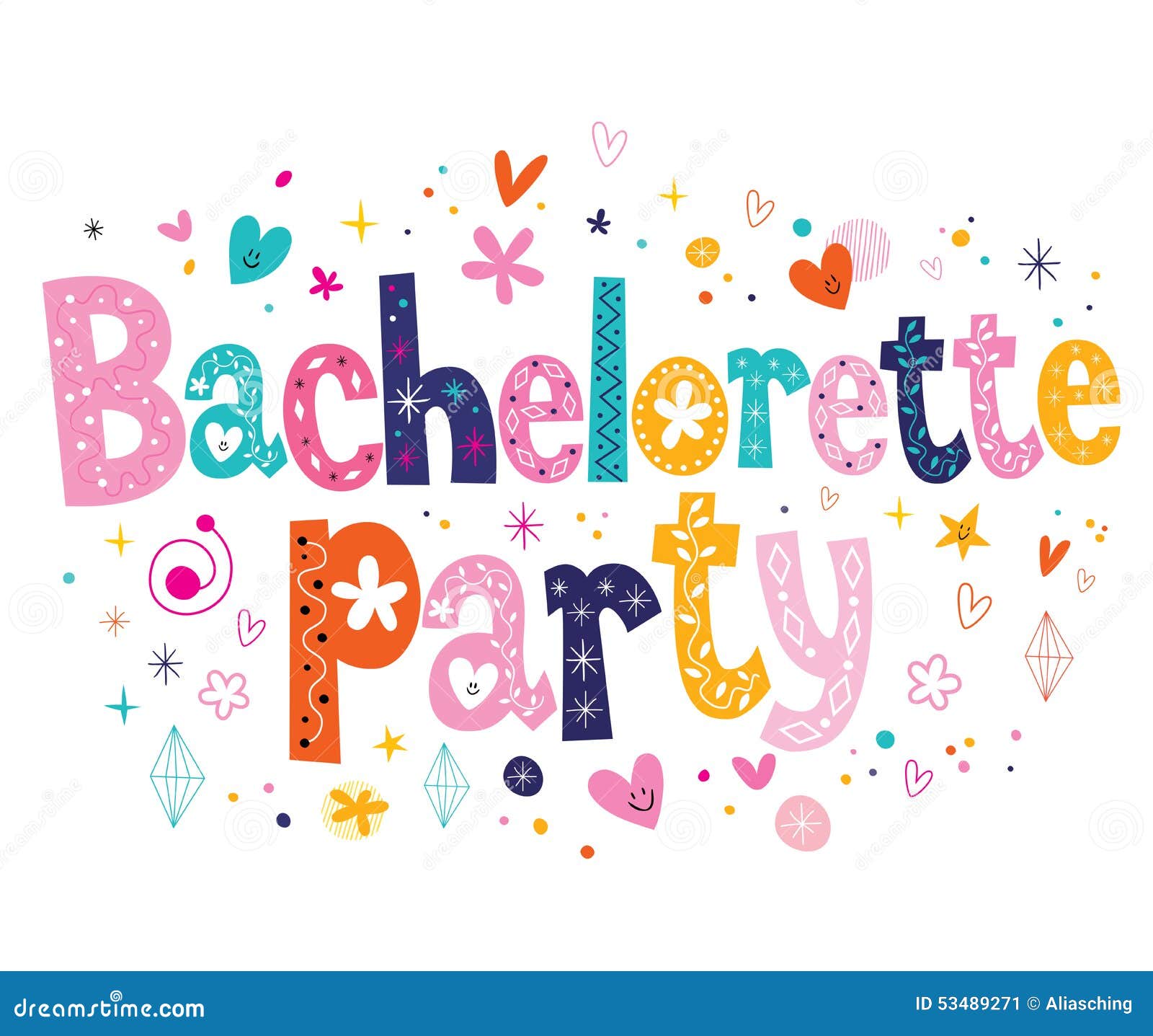 Bachelorette Party Template. Bridal Shower. Print On T-shirt. Cartoon ...