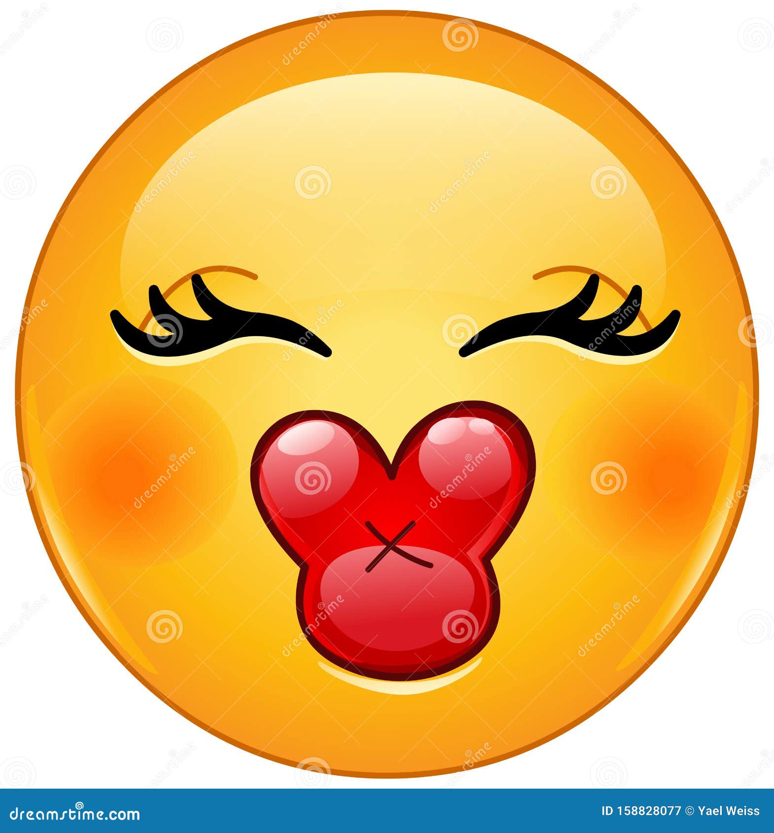 Bacia l'emoticon illustrazione vettoriale. Illustrazione di lucentezza ...