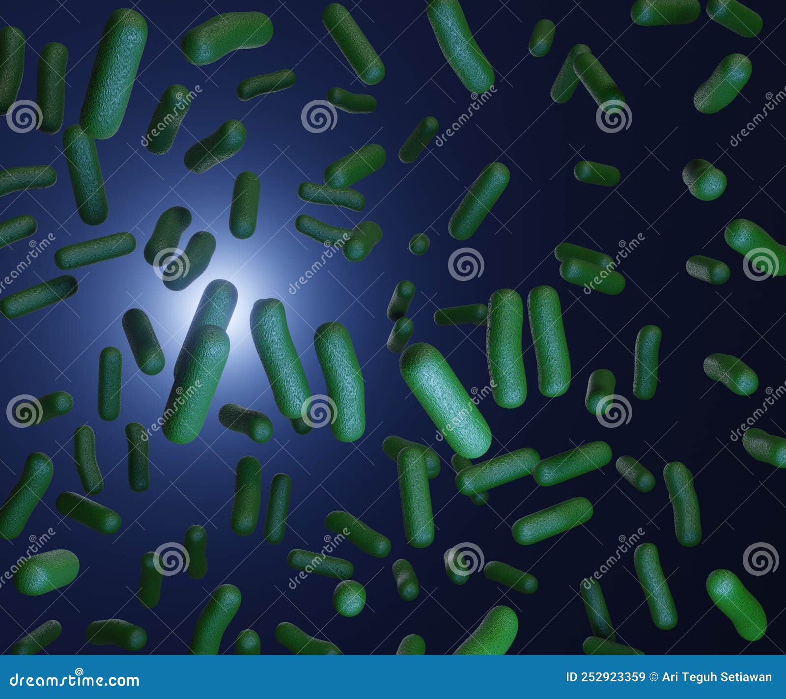 Bacillus Bacteria Cells Spread Out or Scattered Stock Illustration ...