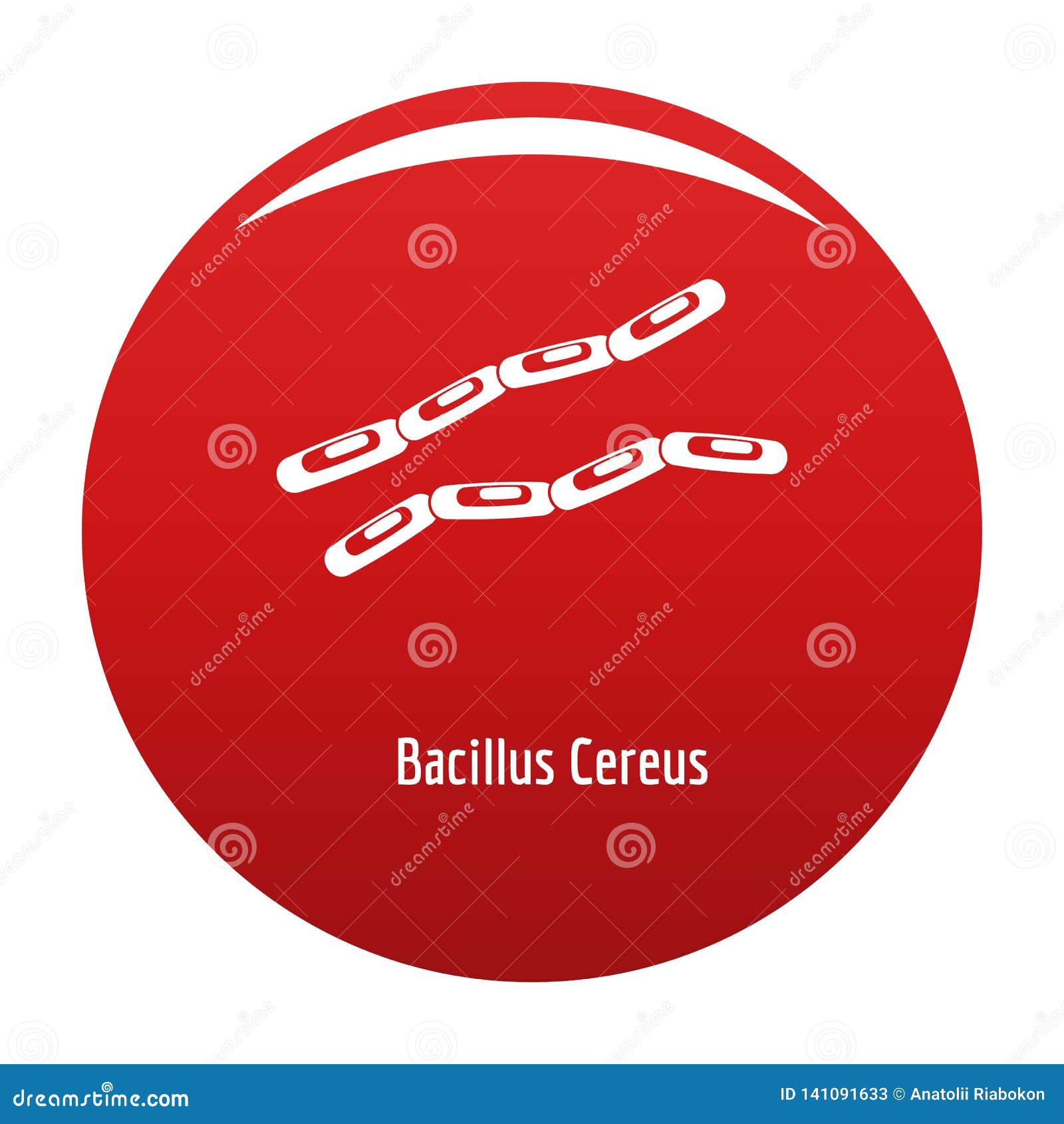 Bacillus Cereus Icon Vector Red Stock Vector - Illustration of cell ...