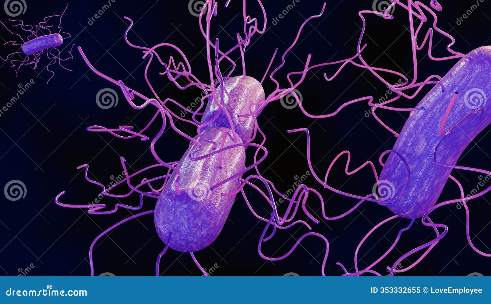 Bacillus Subtilis Bacterium With Peritrichous Flagella Royalty-Free ...