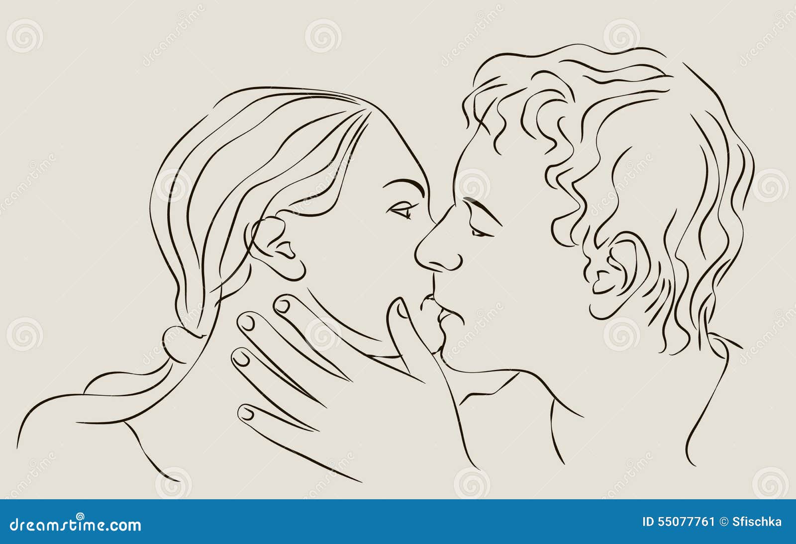 Bacio illustrazione vettoriale. Illustrazione di nero - 55077761