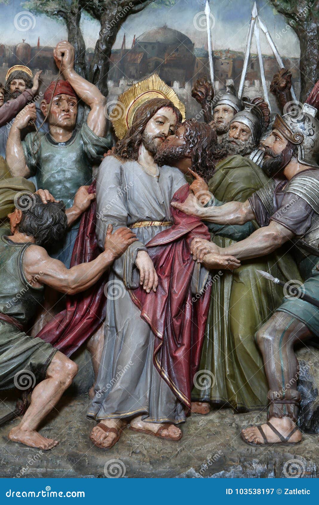 Bacio Di Giuda, Gesù Nel Giardino Di Gethsemane Immagine Stock ...