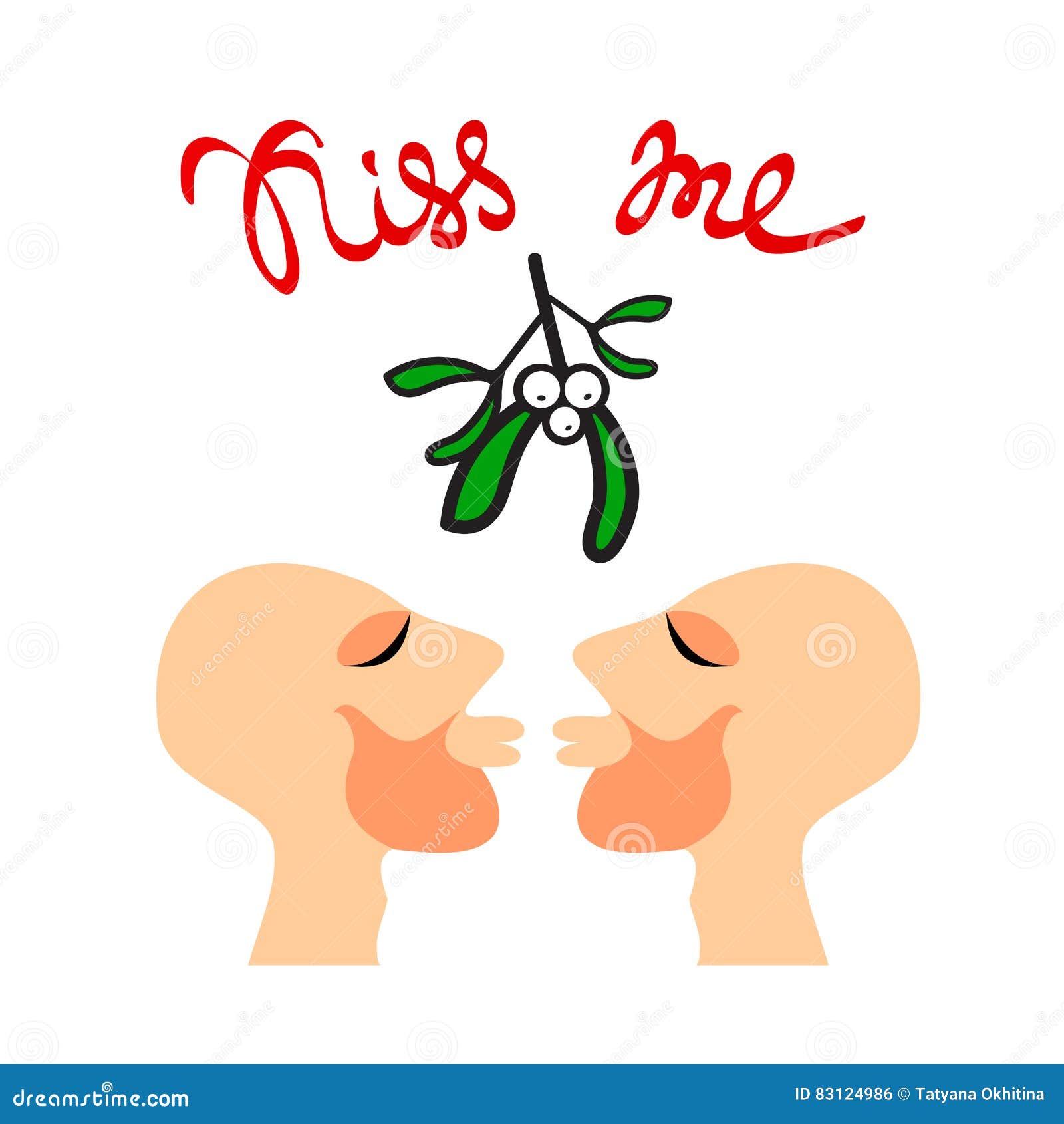 Bacio gay del vischio illustrazione vettoriale. Illustrazione di ...