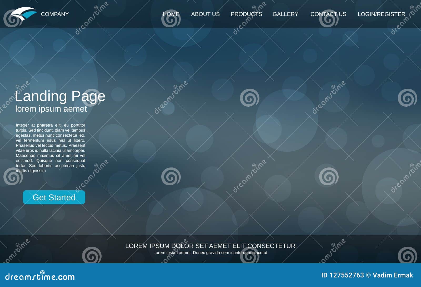 Website Abstract Style Landing Page Vector Template Stock Vector ...