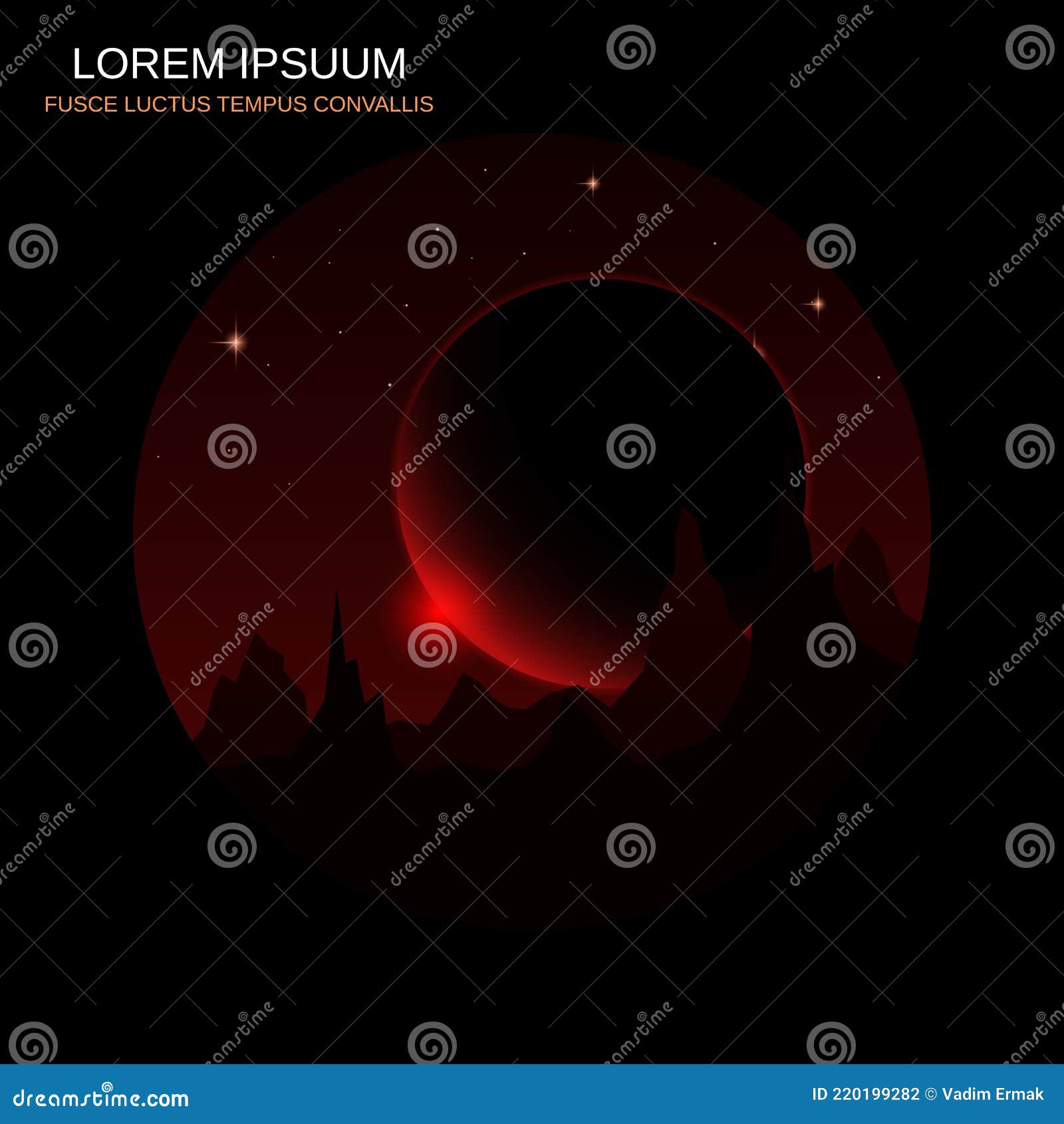 Alien Planet Vector Illustration Stock Vector - Illustration of horizon ...