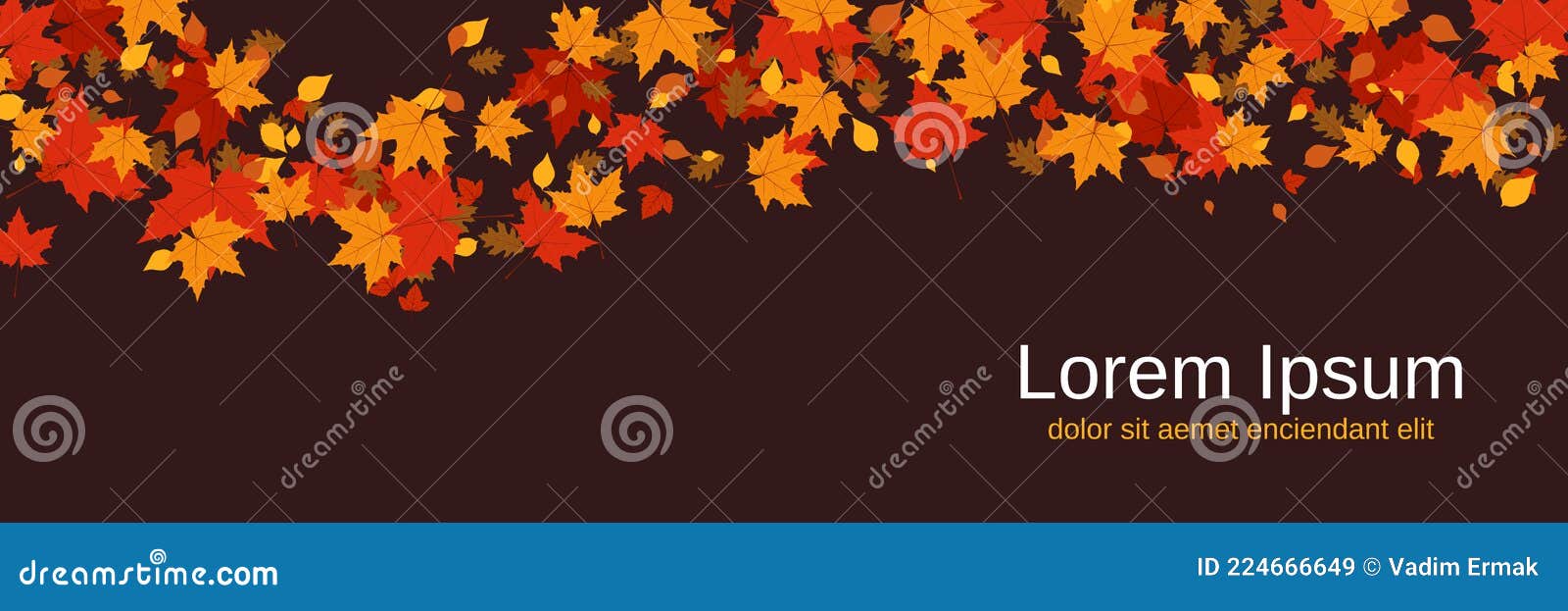 Autumn Style Horizontal Banner Vector Design Template Stock Vector ...