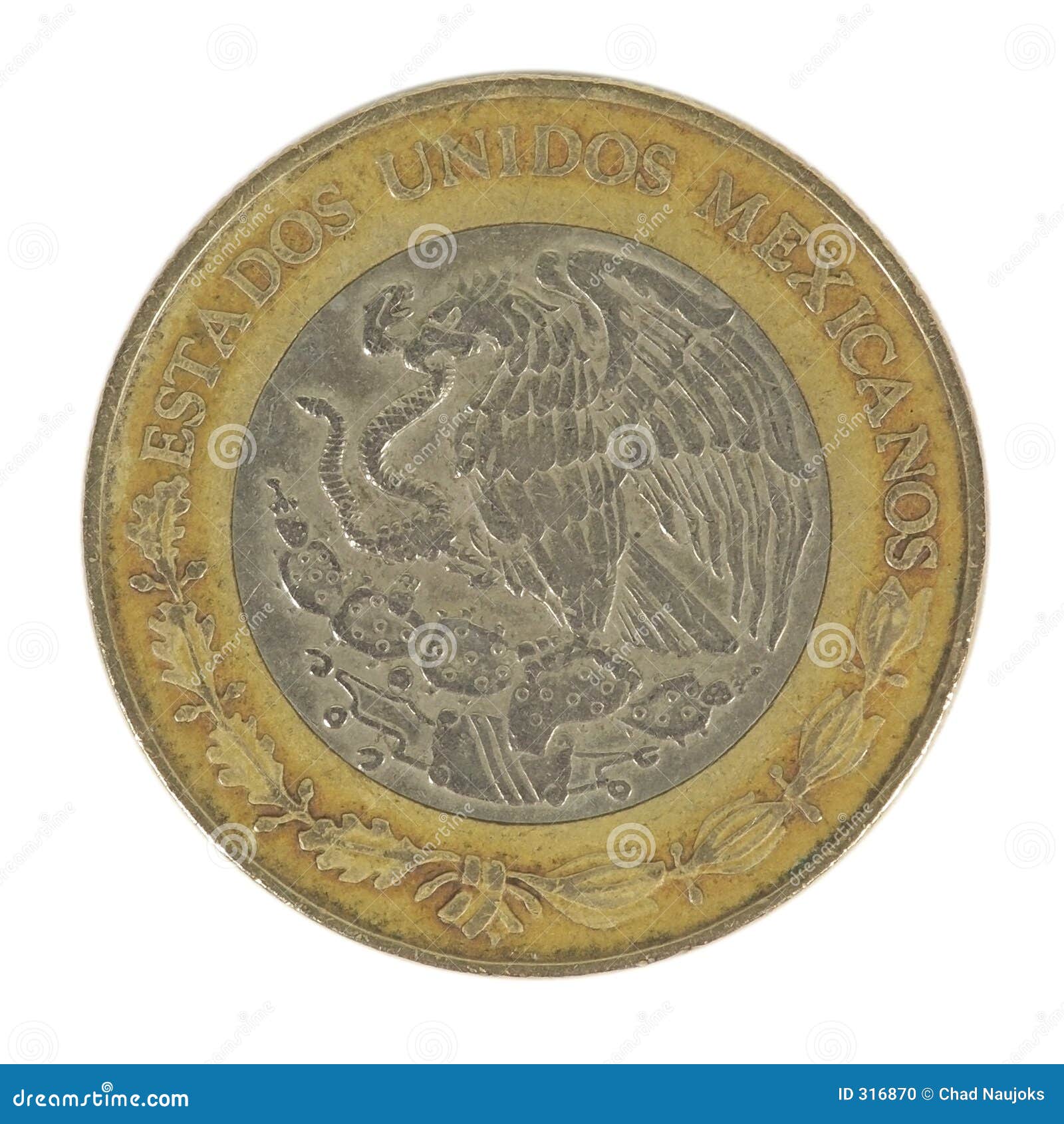 Back of 5 Peso Coin stock photo. Image of feathers, wings - 316870