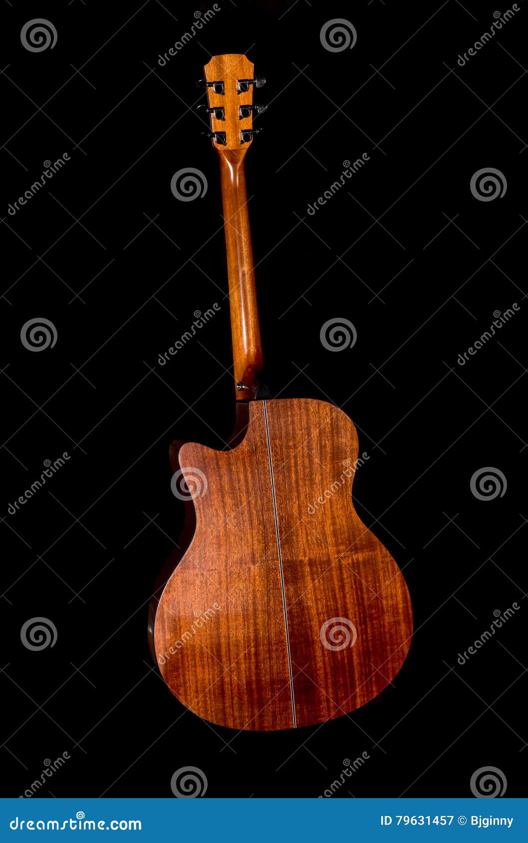 Back of acoustic guitar stock image. Image of body, guitarist - 79631457