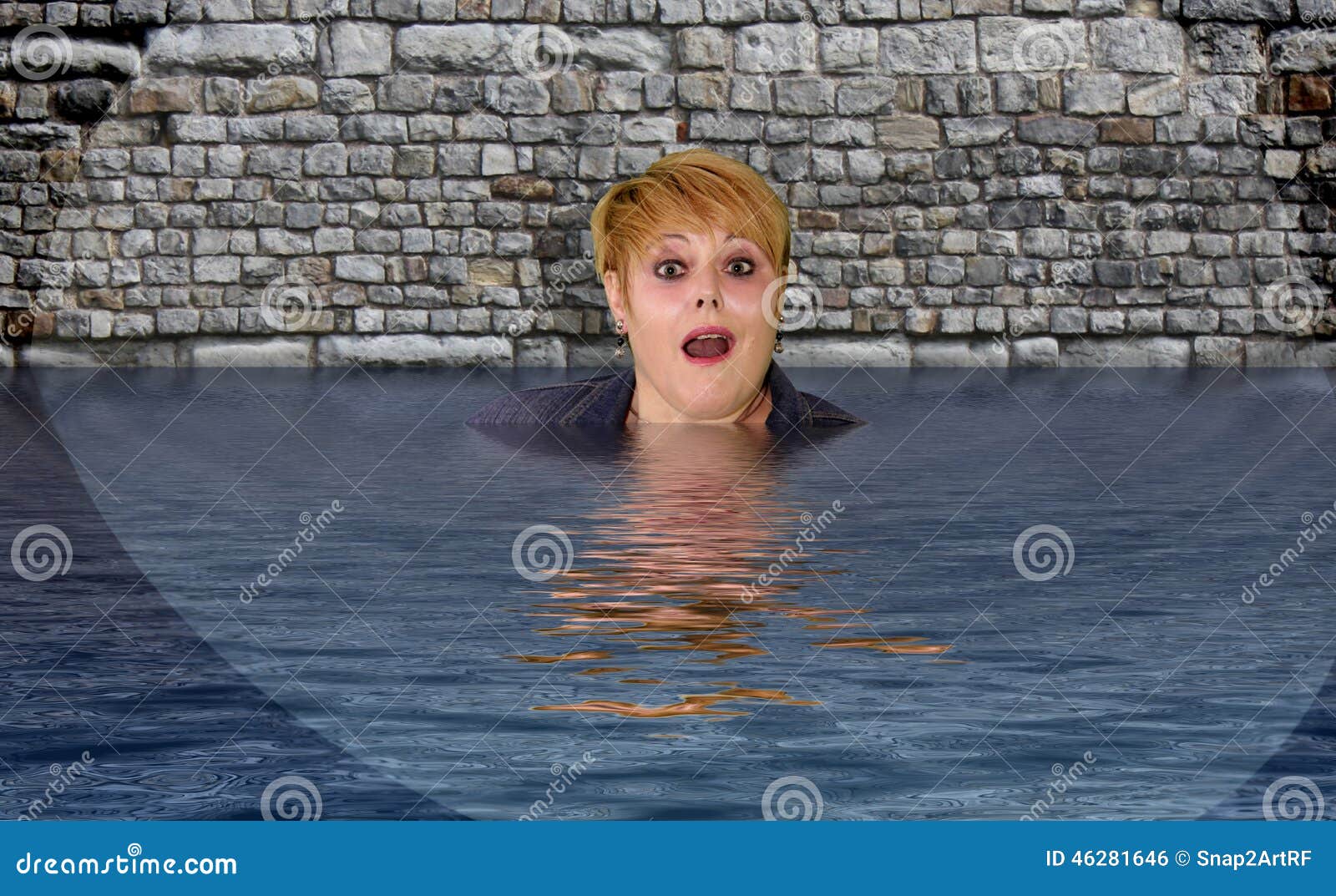 Back Against the Wall Drowning Stock Photo - Image of panicking, saving ...