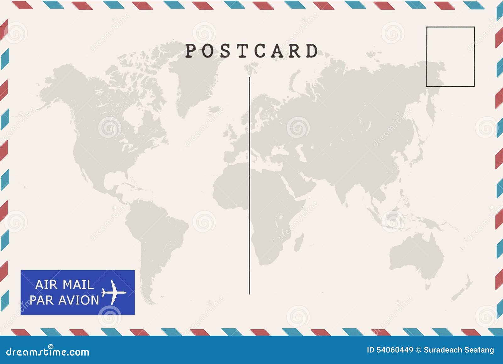 Blank Postcard With Ink Sketch Tree Silhouette. Blooming Tree Forest ...