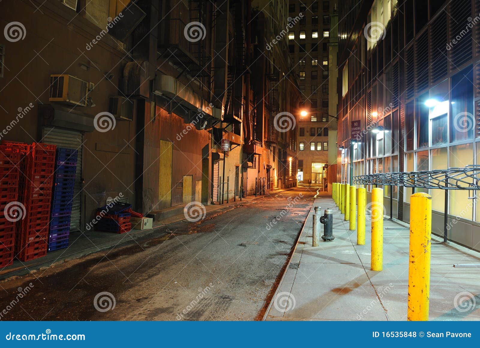 Back Alley stock photo. Image of city, road, slums, night - 16535848