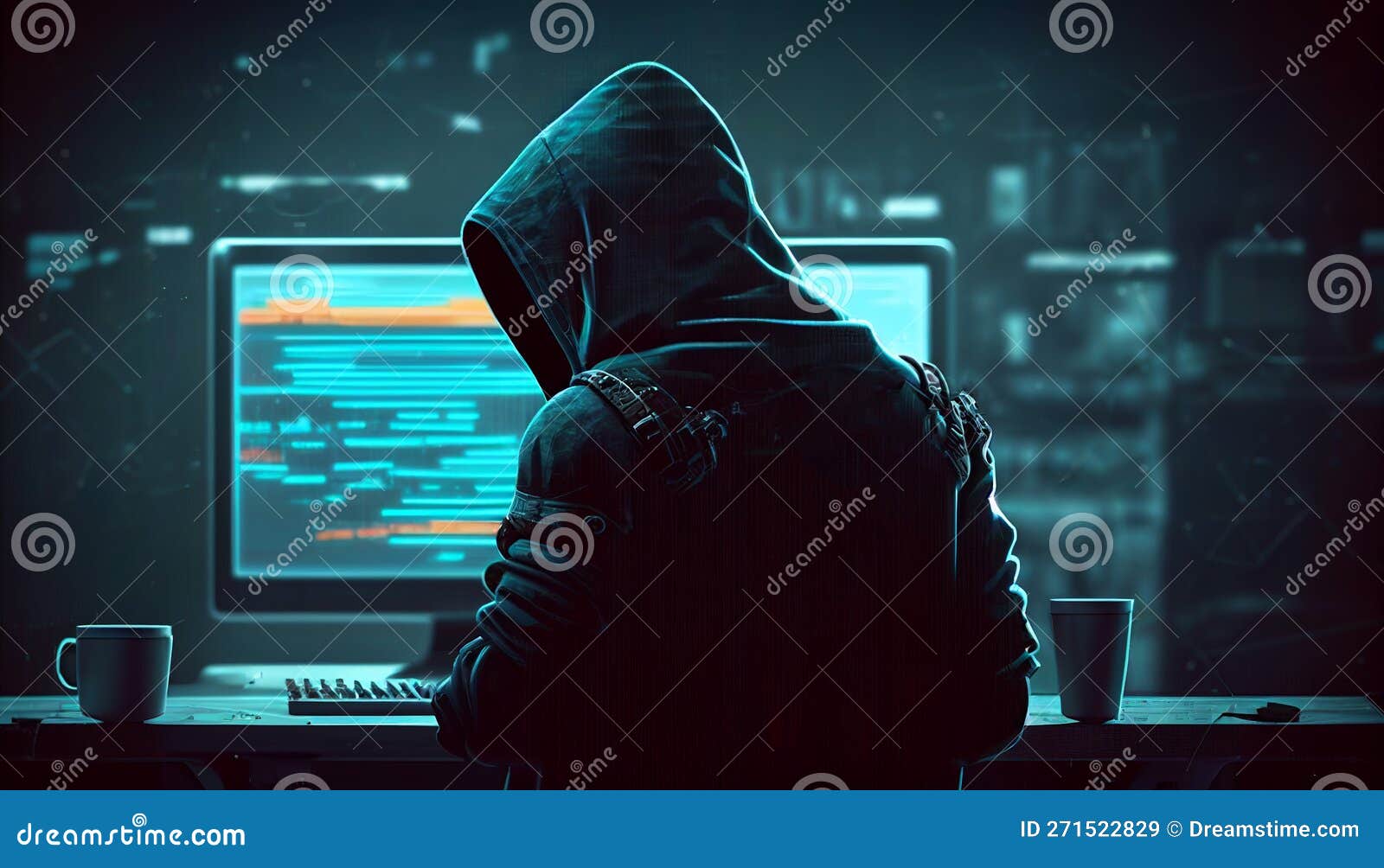 Back of Anonymous Robot Hacker. Concept of Hacking Cybersecurity ... Back of Anonymous Robot Hacker. Concept of Hacking Cybersecurity ...