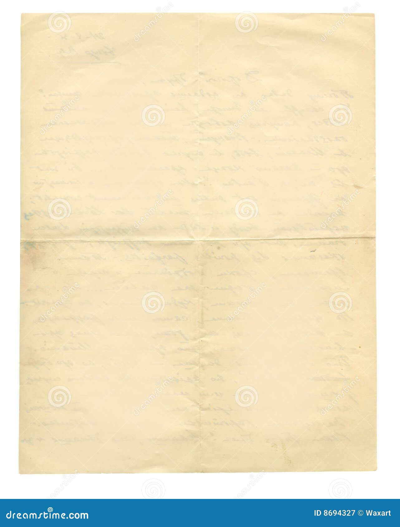 Back of Antique Unfolded Letter Stock Image - Image of sheet, aged: 8694327