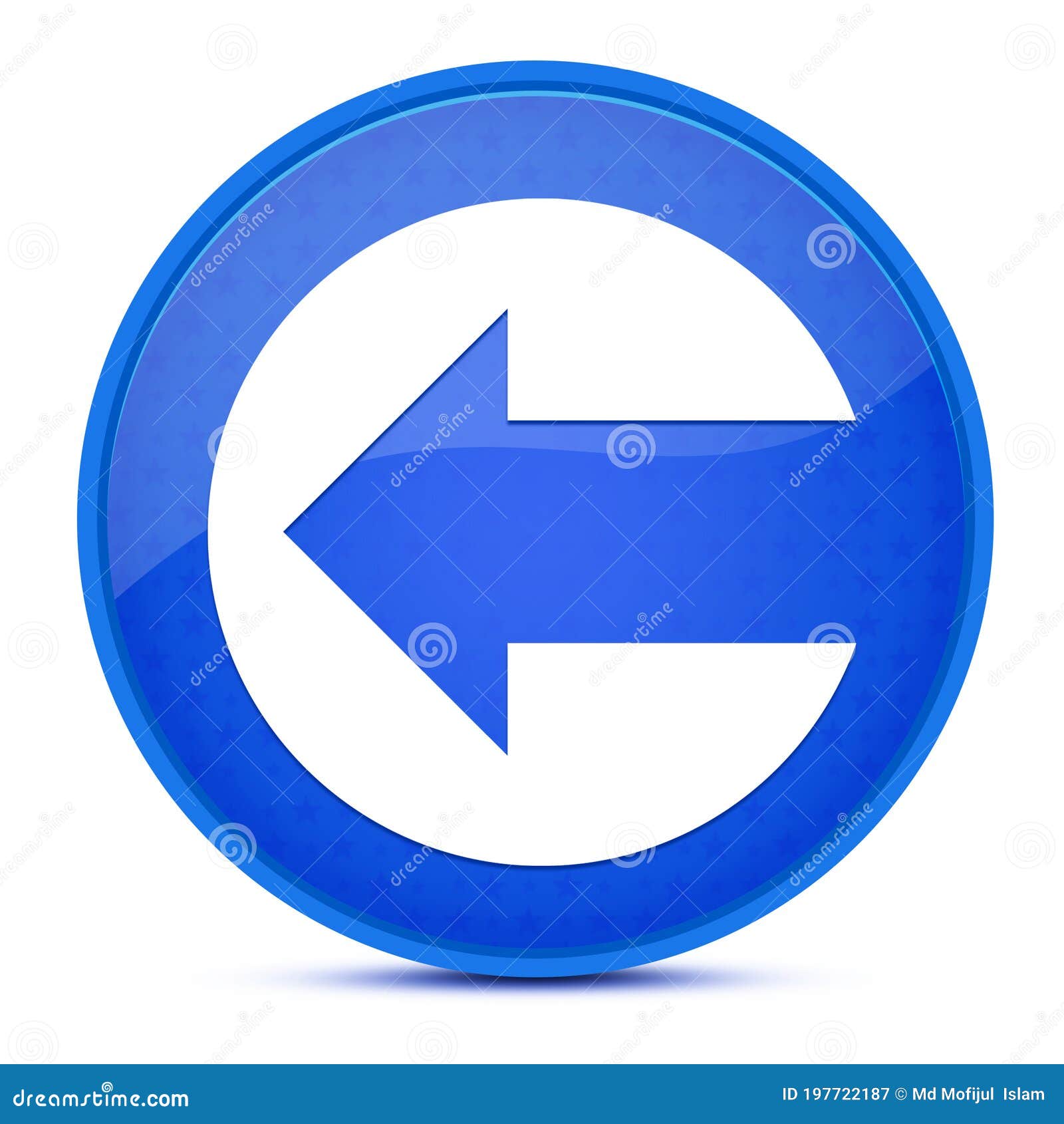 Back Arrow Aesthetic Glossy Blue Round Button Abstract Stock ...