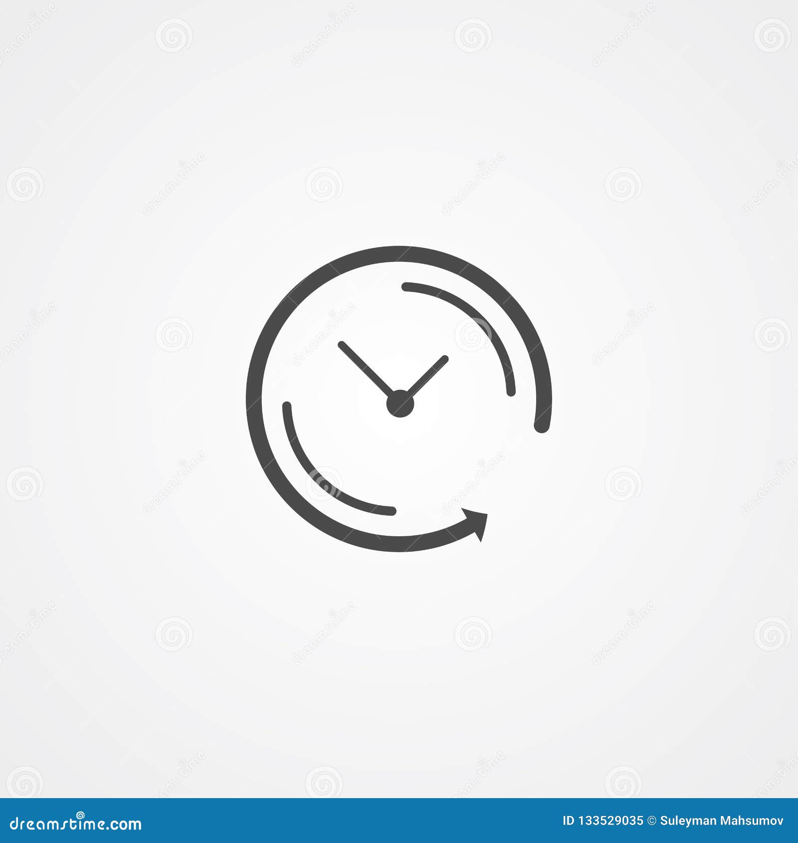 Back Arrow Around Clock Vector Icon Sign Symbol Stock Vector ...