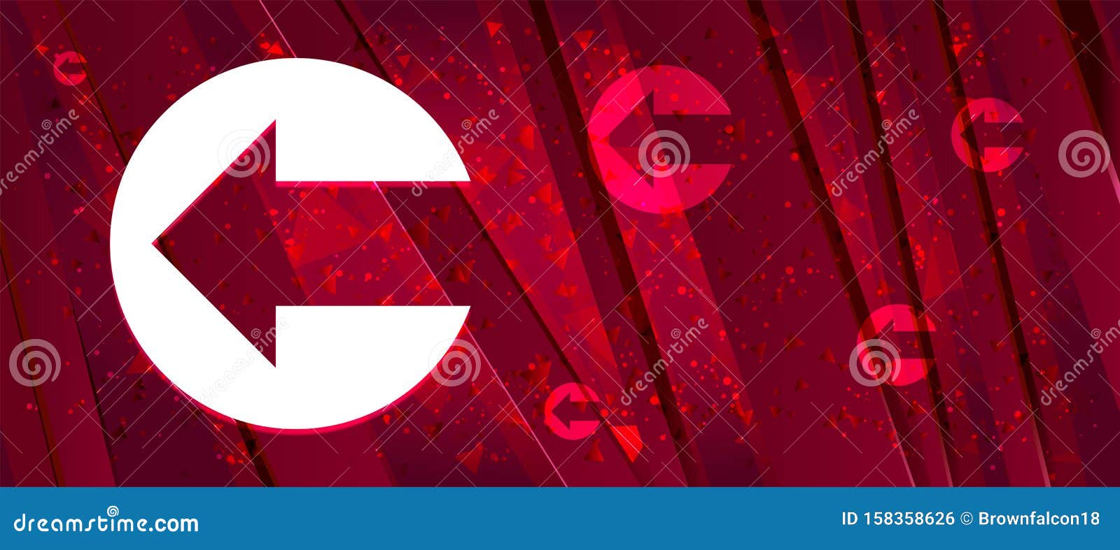 Back Arrow Icon Abstract Design Bright Red Banner Background Stock ...