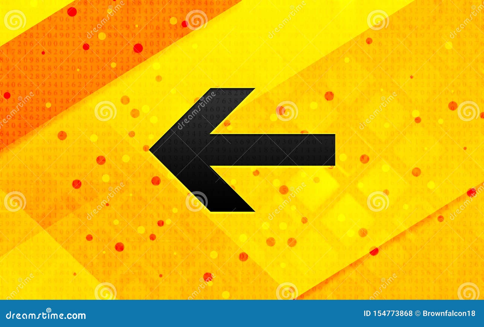 Back Arrow Icon Abstract Digital Banner Yellow Background Stock ...