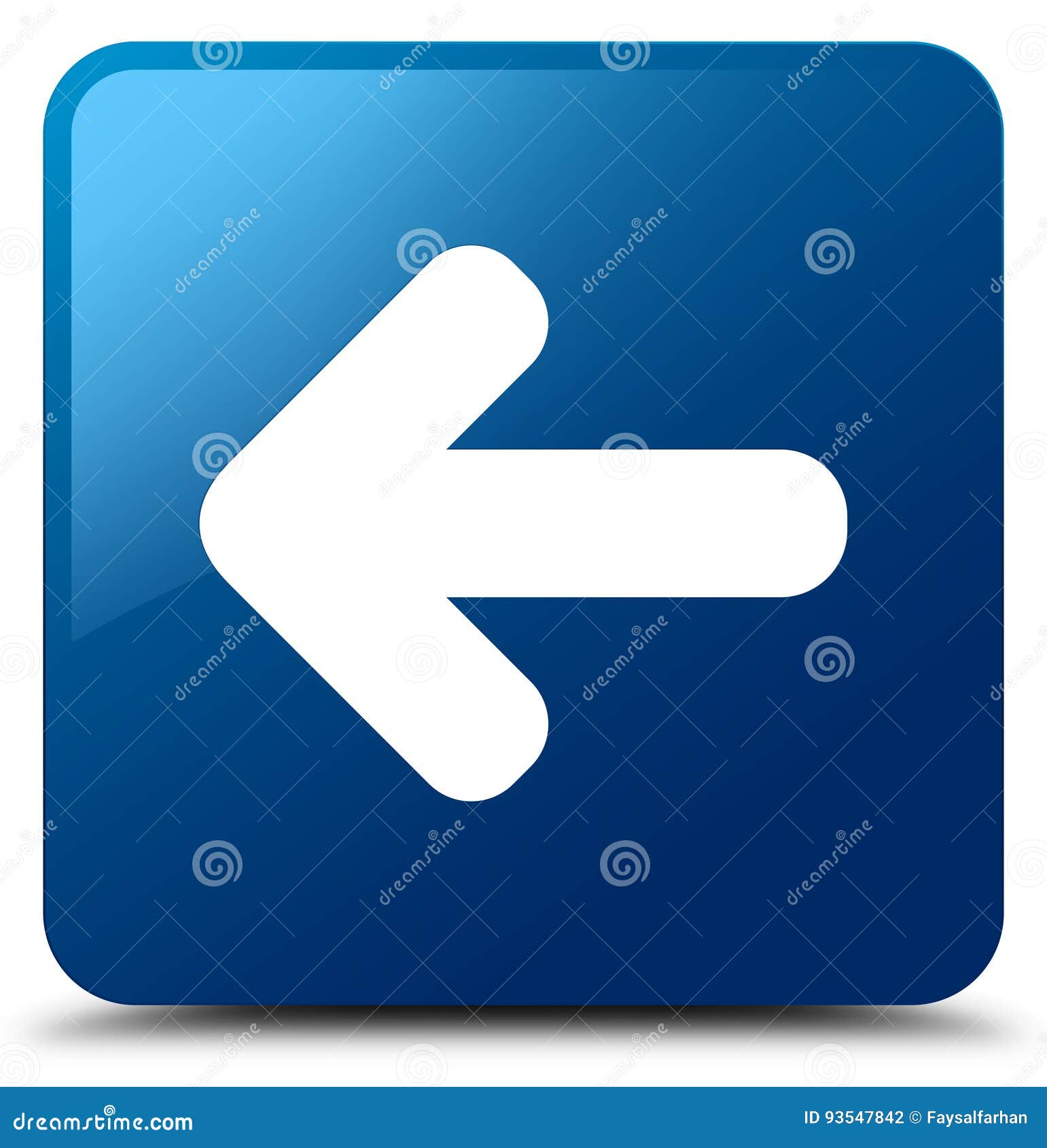 Back Arrow Icon Blue Square Button Stock Illustration - Illustration of ...