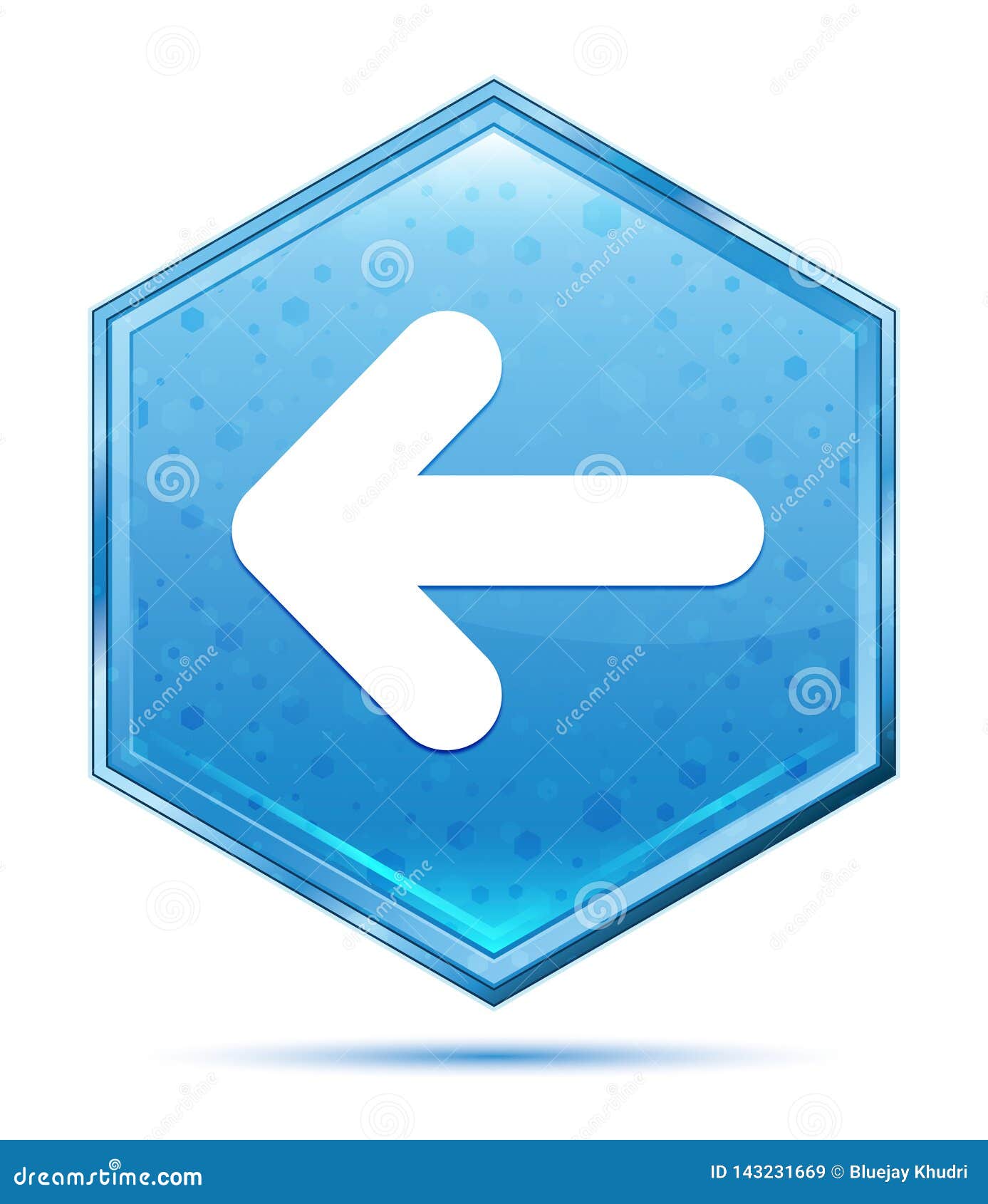 Back Arrow Icon Crystal Blue Hexagon Button Stock Illustration ...