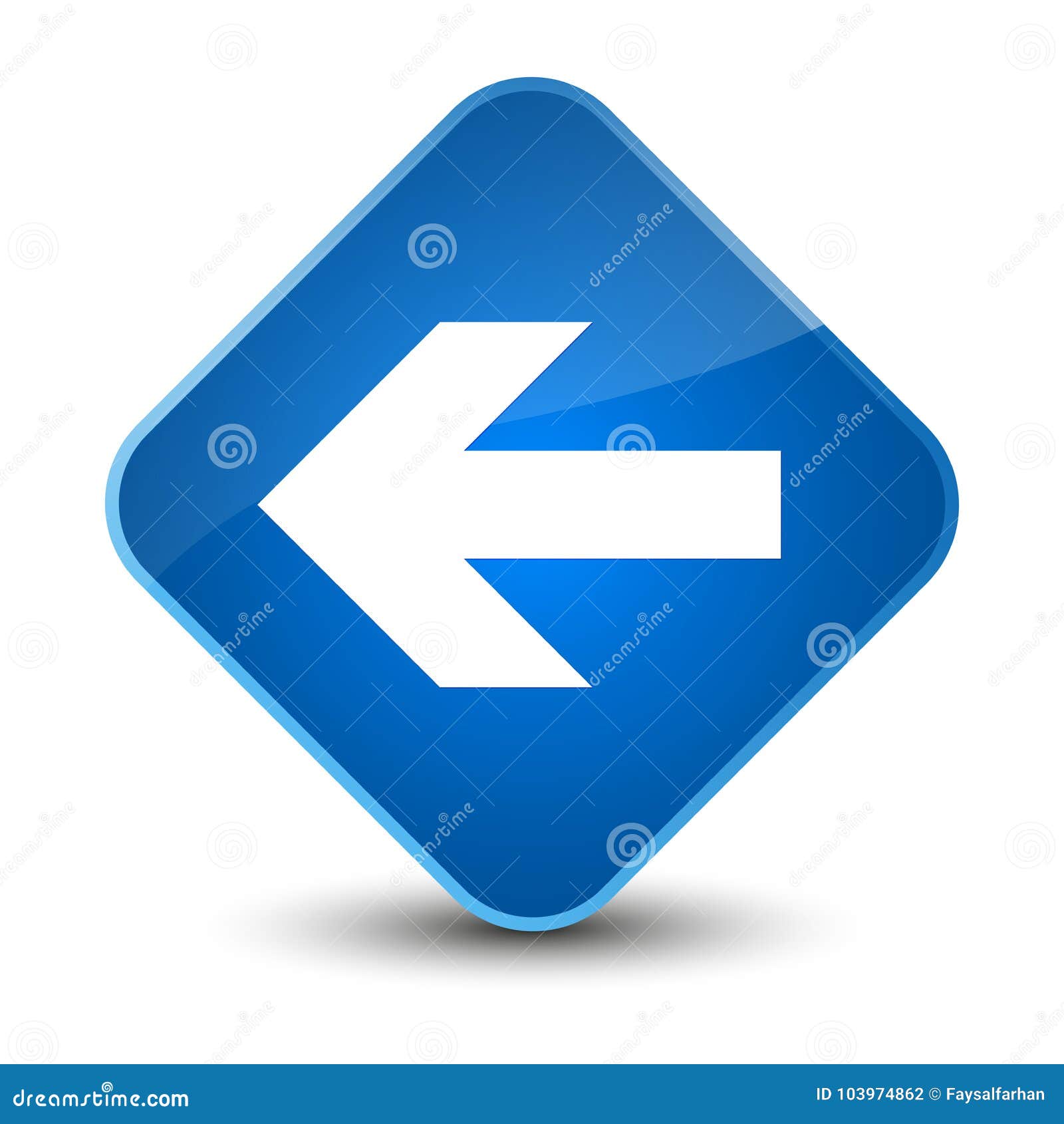 Back Arrow Icon Elegant Blue Diamond Button Stock Illustration ...