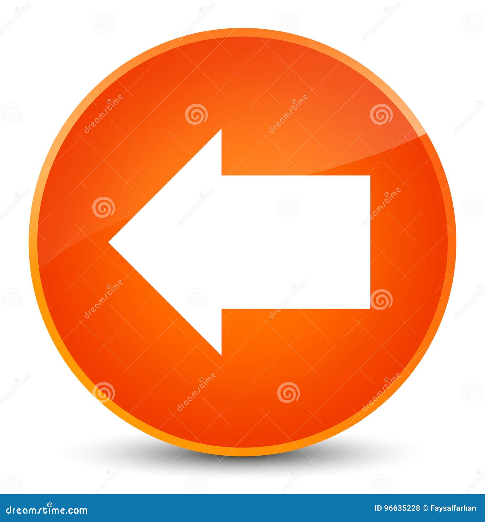 Back Arrow Icon Elegant Orange Round Button Stock Illustration ...